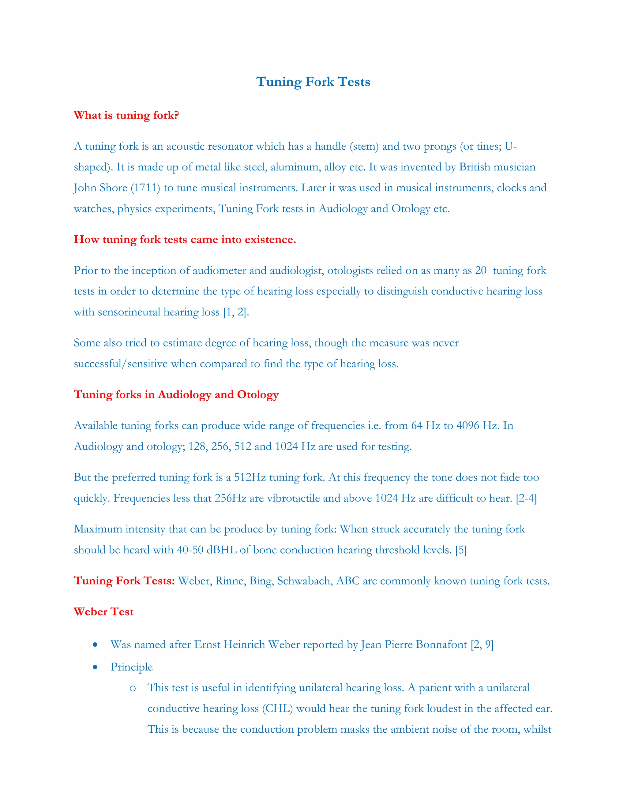 Tuning fork test | PDF