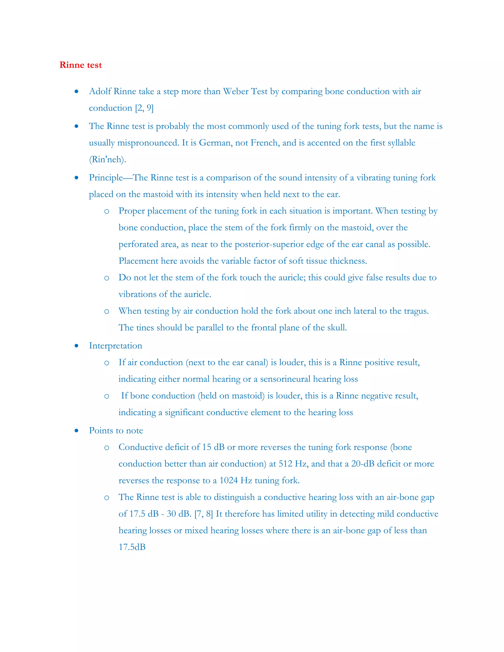 Tuning fork test | PDF