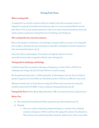 Tuning fork test | PDF