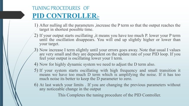 Tuning of pid controller | PPTX