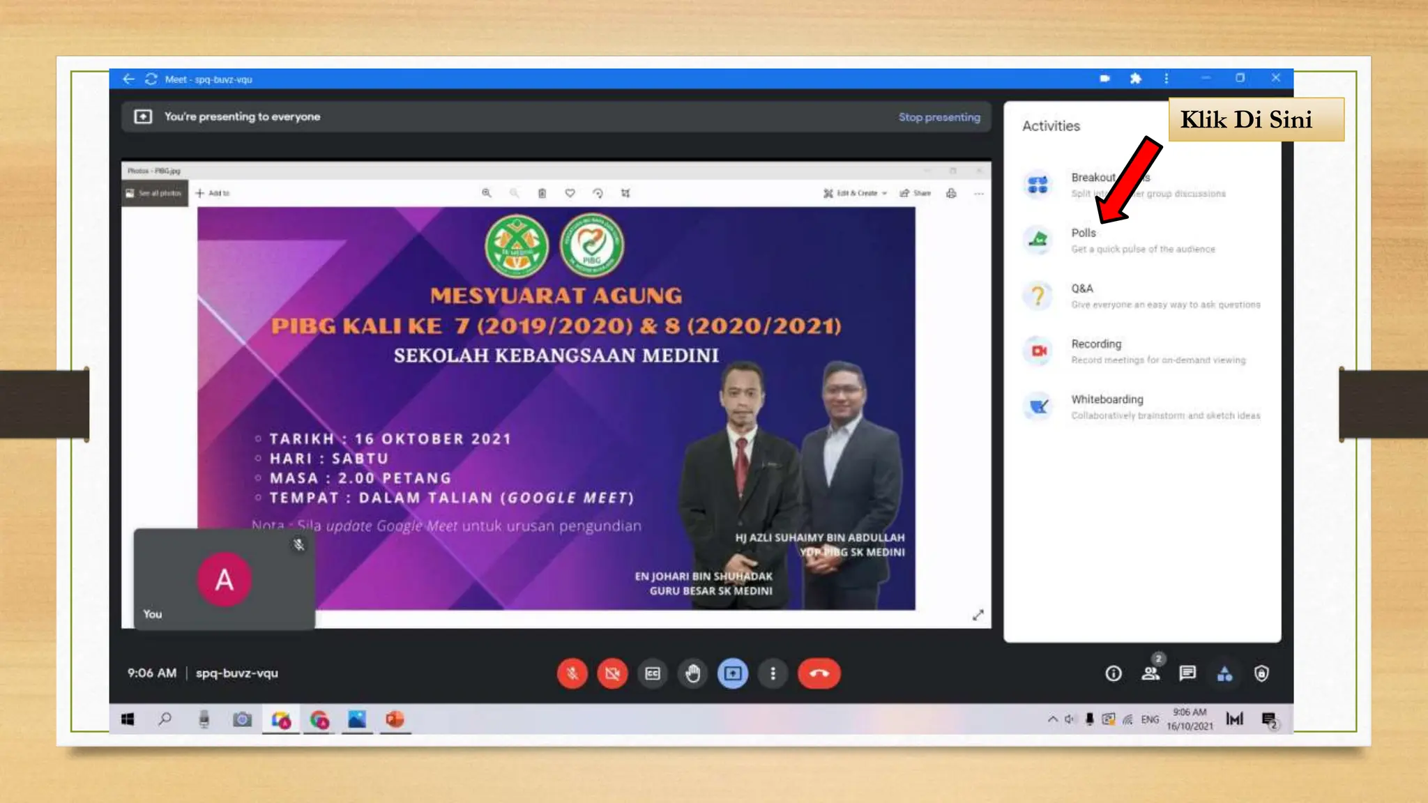 TUNJUKCARA PENGGUNAAN POLLS DI GOOGLE MEET.pptx