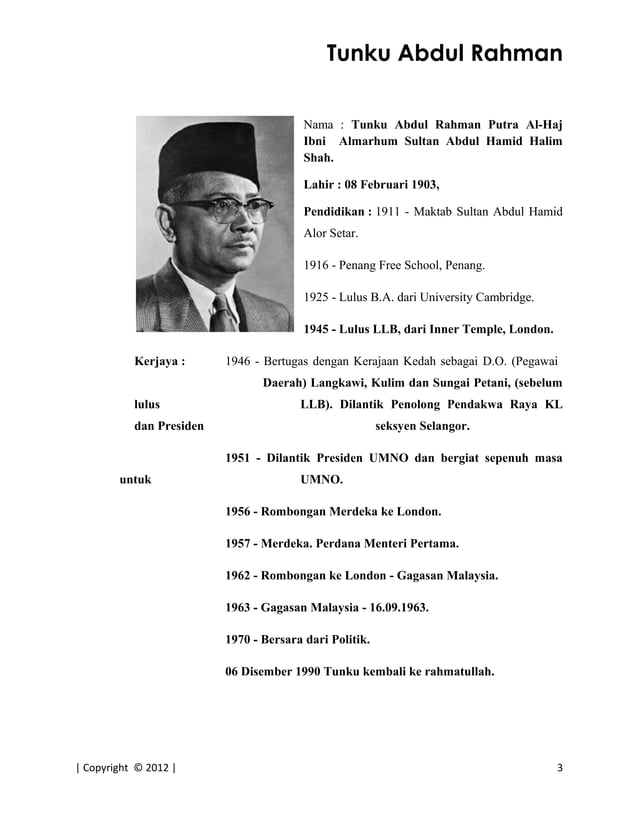 Tunku abdul rahman | DOC