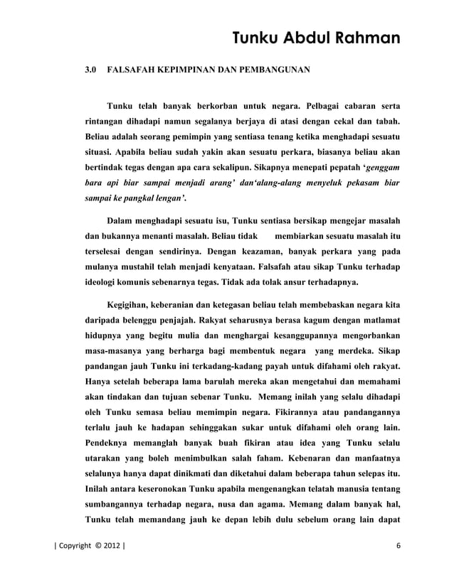 Tunku abdul rahman | DOC