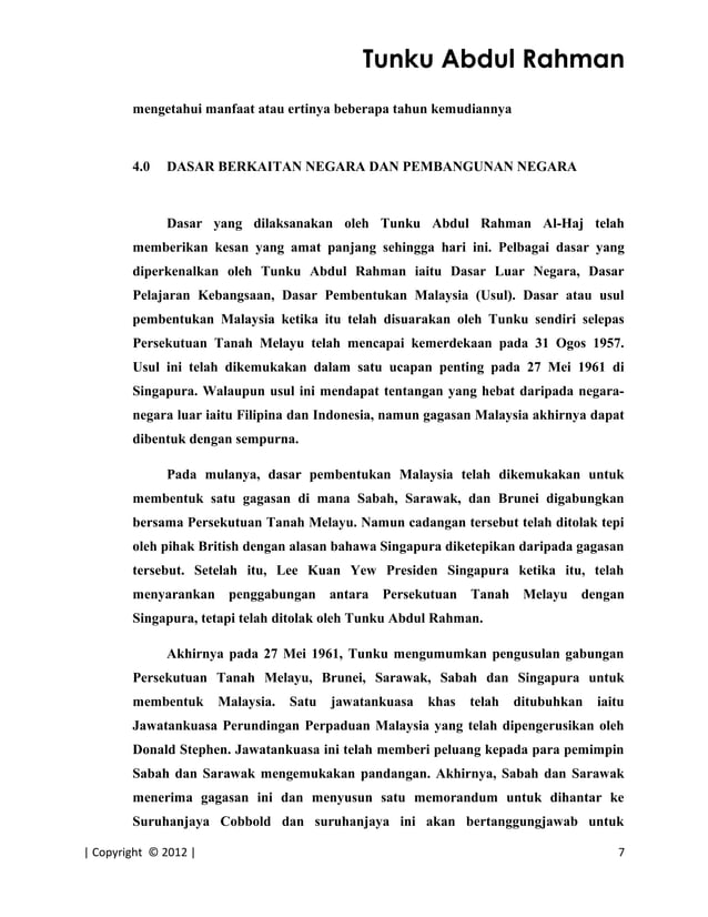 Tunku abdul rahman | DOC