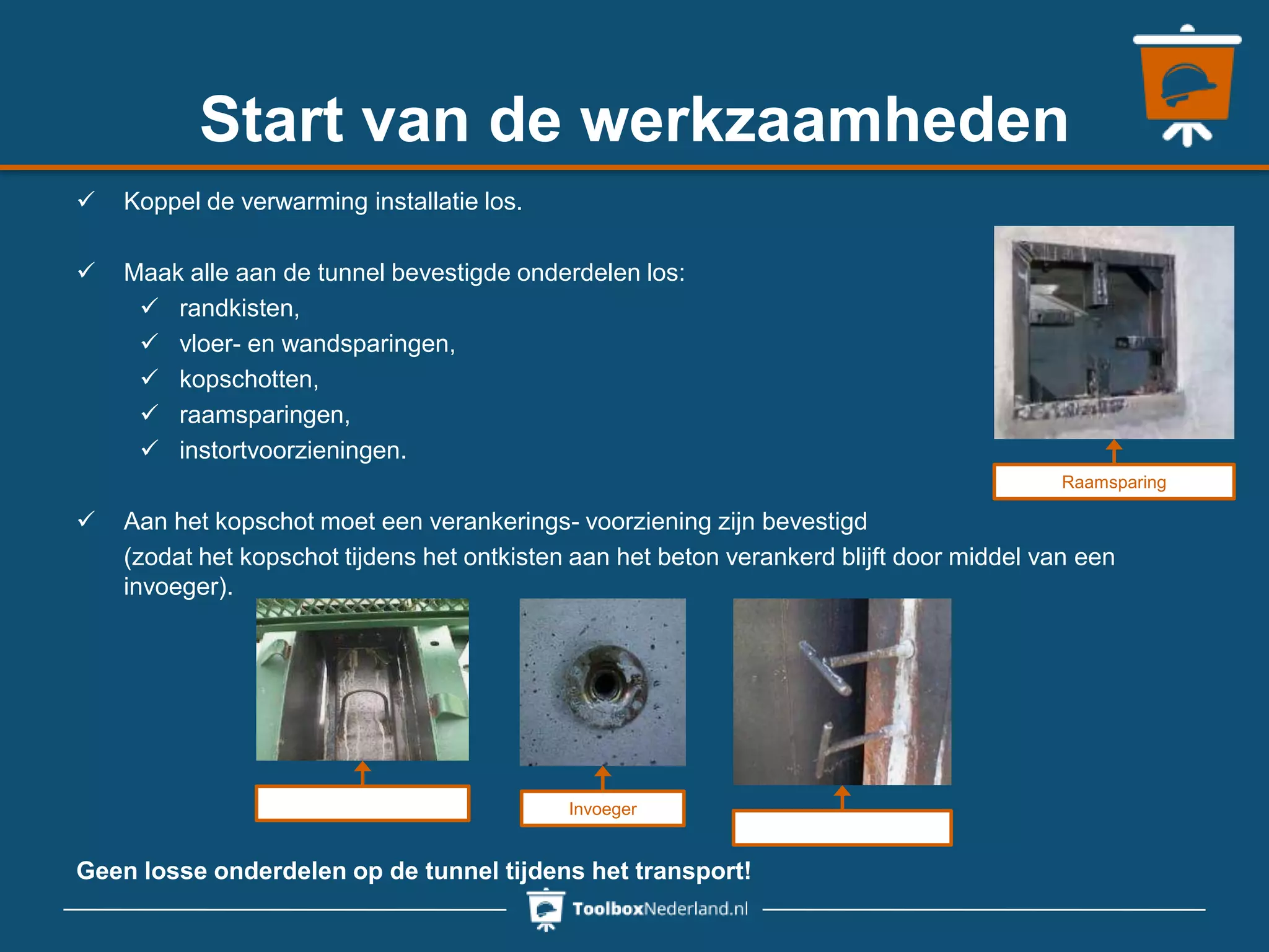 Tunnelbekisting ontkisten | PPTX