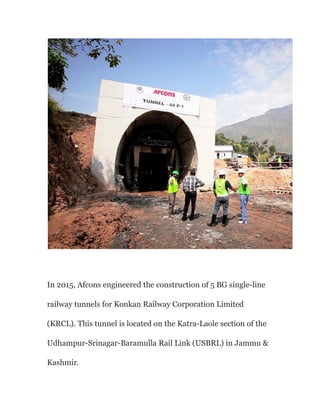 Tunnel Construction Projects in India by Shapoorji Pallonji Group | PDF