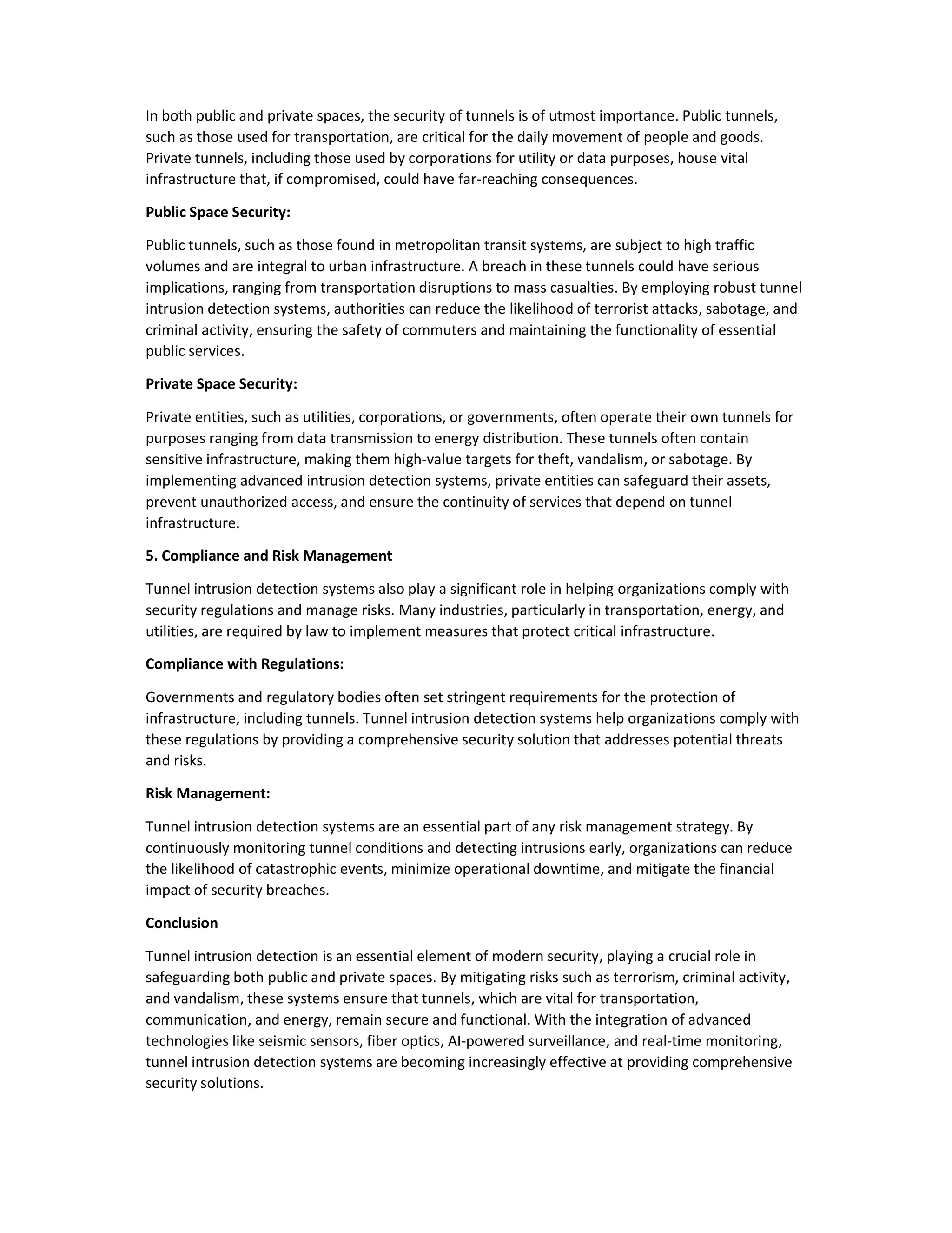 Importance of Tunnel Intrusion Detection in Safeguarding Public and ...