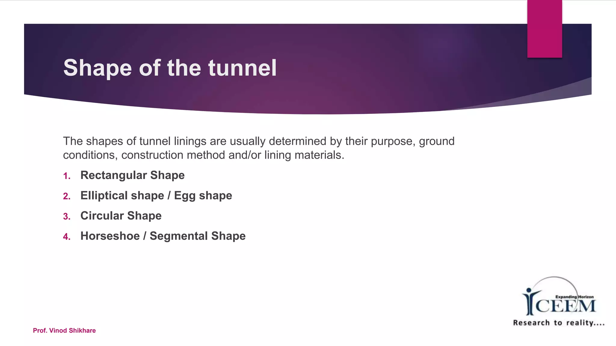 Tunnel engineering | PPTX