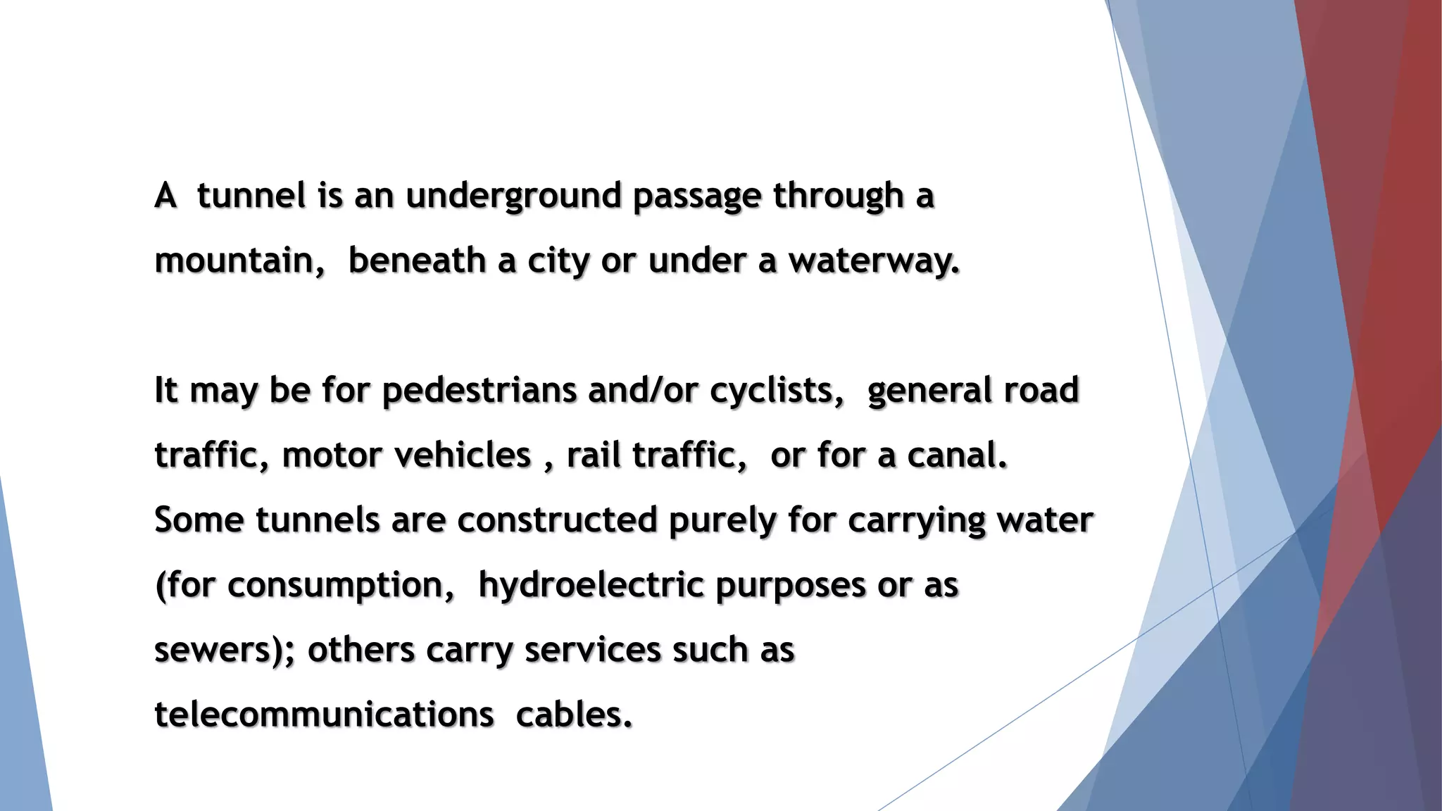 Tunnel example for road project by Malyar Talash | PPTX