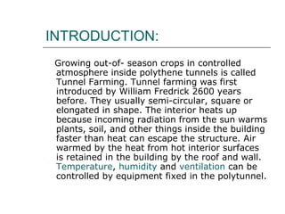 Tunnel farming and its significance | PPT