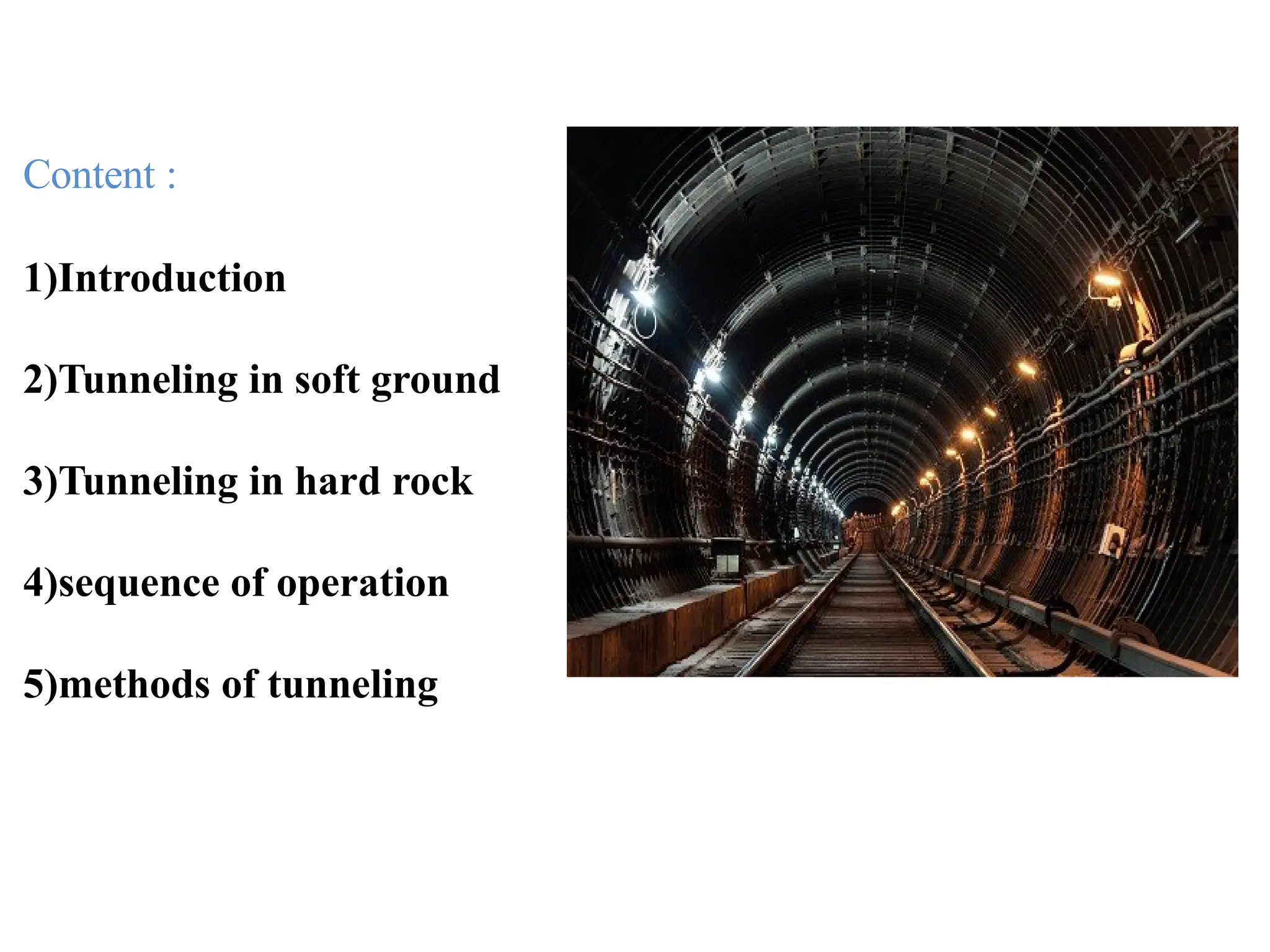 tunneling in soft ground and hard rock ppt | PPTX