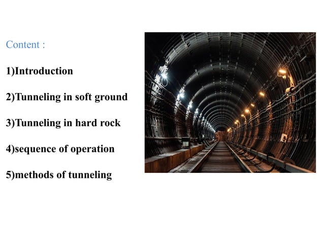 tunneling in soft ground and hard rock ppt | PPT | Free Download
