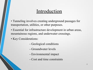 Tunneling_Techniques final.pptx for engineering | PPTX