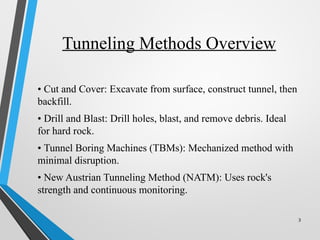 Tunneling_Techniques final.pptx for engineering | PPTX