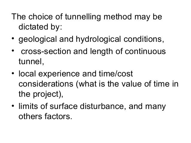 Tunnelling methods