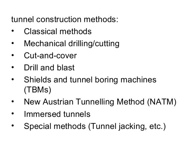 Tunnelling methods