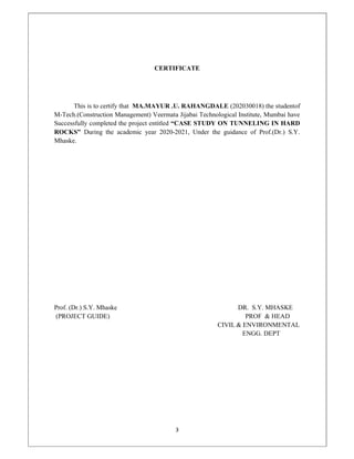 Tunnel Engineering Report (VJTI MUMBAI) | PDF