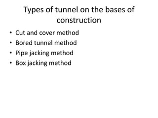 Tunnels surevey | PPTX