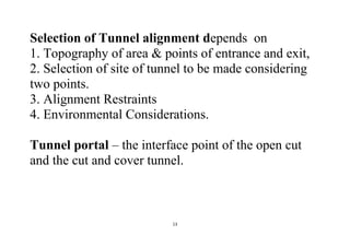 Tunnels, types & importance | PDF