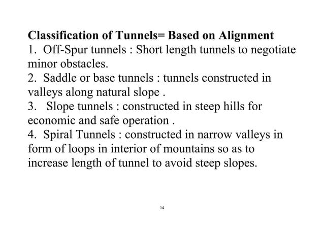 Tunnels, types & importance | PDF | Geology | Science