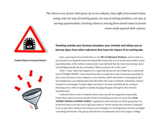 From Tunnel Vision to Funnel Vision | PDF | Business Travel | Travel Type