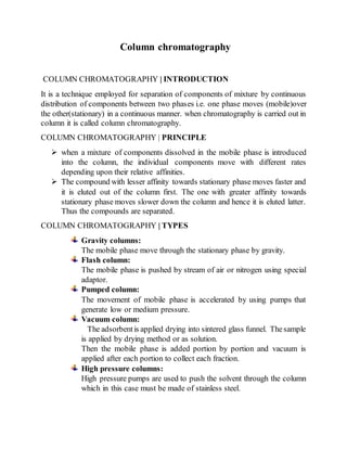 assignment on column chromatography | DOCX