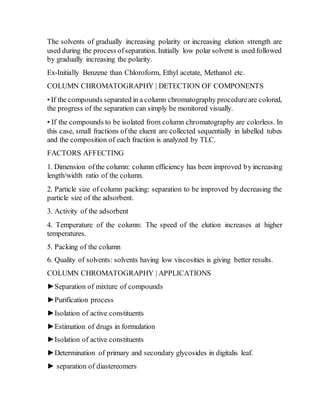 assignment on column chromatography | DOCX