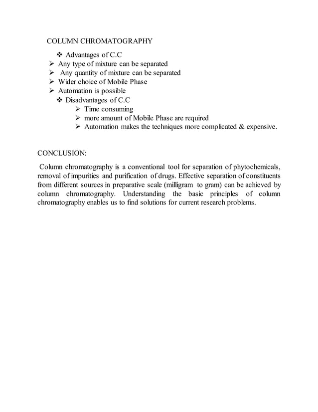 assignment on column chromatography | DOCX