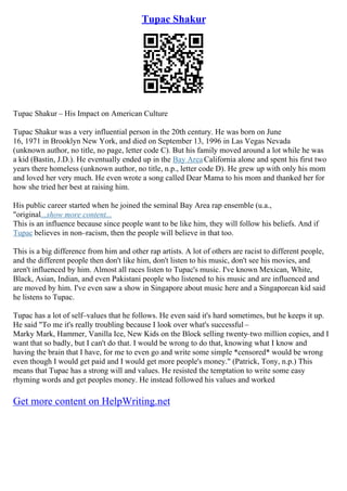 Tupac Shakur | PDF