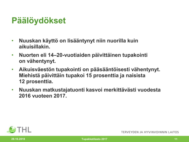 Tupakkatilasto 2017 -tilasto | PPT