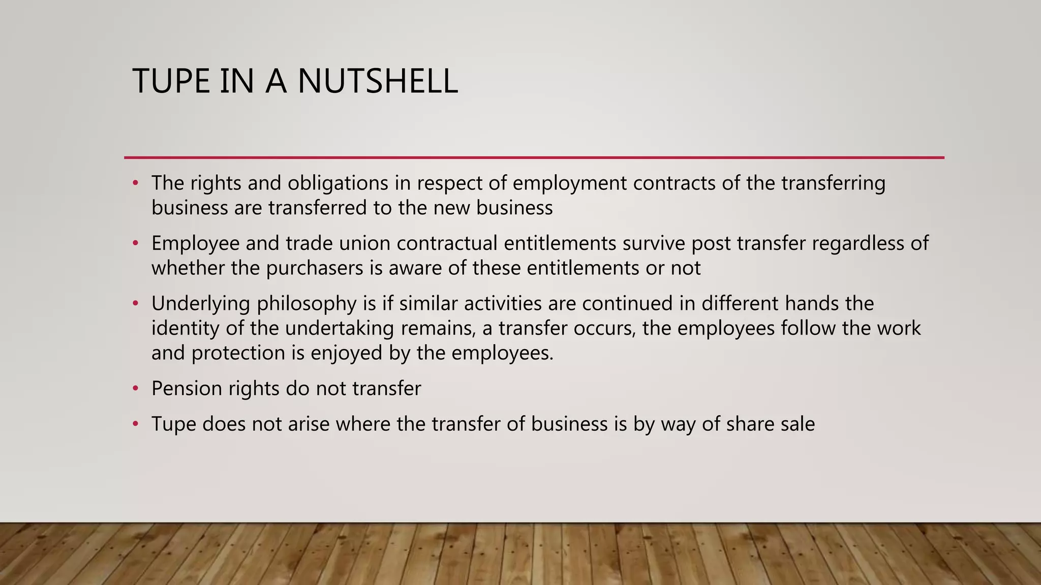Transfer of Undertakings (TUPE) Law in Ireland-the Essentials | PPTX
