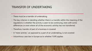 Transfer of Undertakings (TUPE) Law in Ireland-the Essentials | PPTX