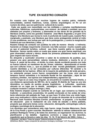 TUPE EN NUESTRO CORAZÓN, comunidad en yauyos | PDF