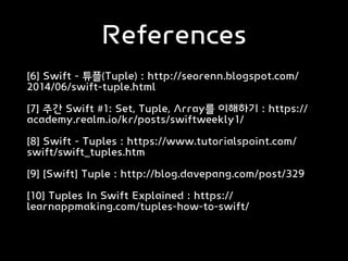[Swift] Tuple | PPT | Free Download