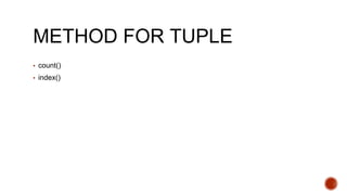 Unit-4 Basic Concepts of Tuple in Python .pptx | Programming Languages | Computing