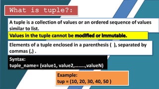 Tuple in python | PPTX