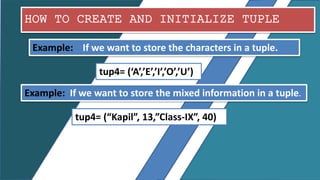 Tuple in python | PPTX | Programming Languages | Computing