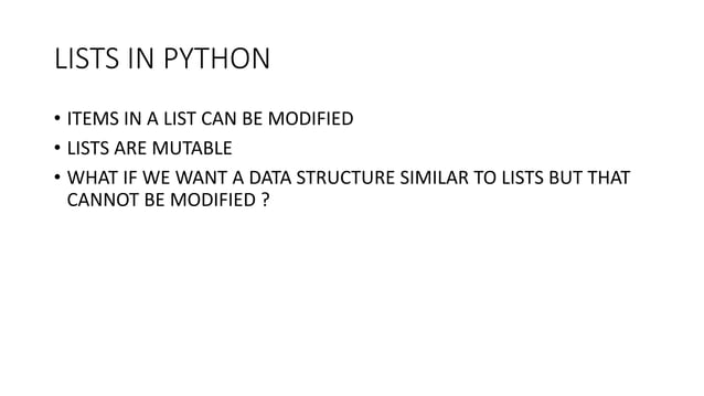Part 6 Python Tutorial Tuples In Python With Examples Ppt