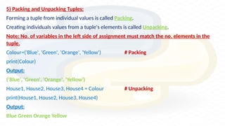 Tuples class 11 notes- important notes for tuple lesson | PPTX