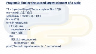 Tuples class 11 notes- important notes for tuple lesson | PPTX