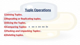 Tuples class 11 notes- important notes for tuple lesson | PPTX