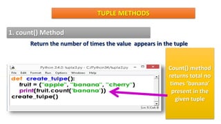 Tuples-and-Dictionaries.pptx | Programming Languages | Computing