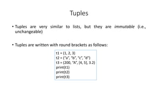 Tuples-and-Dictionaries.pptx | Programming Languages | Computing