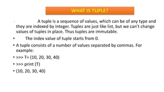 Tuples-and-Dictionaries.pptx | Programming Languages | Computing