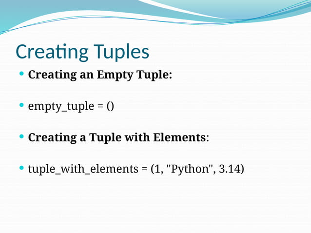 Tuples in Python Object Oriented Programming.pptx | Programming Languages | Computing