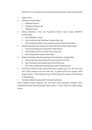 Tupoksi jabatan DINAS KEHUTANAN | PDF