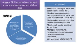 Tupoksi Kepala Desa, Perangkat Desa dan BPD | PPTX