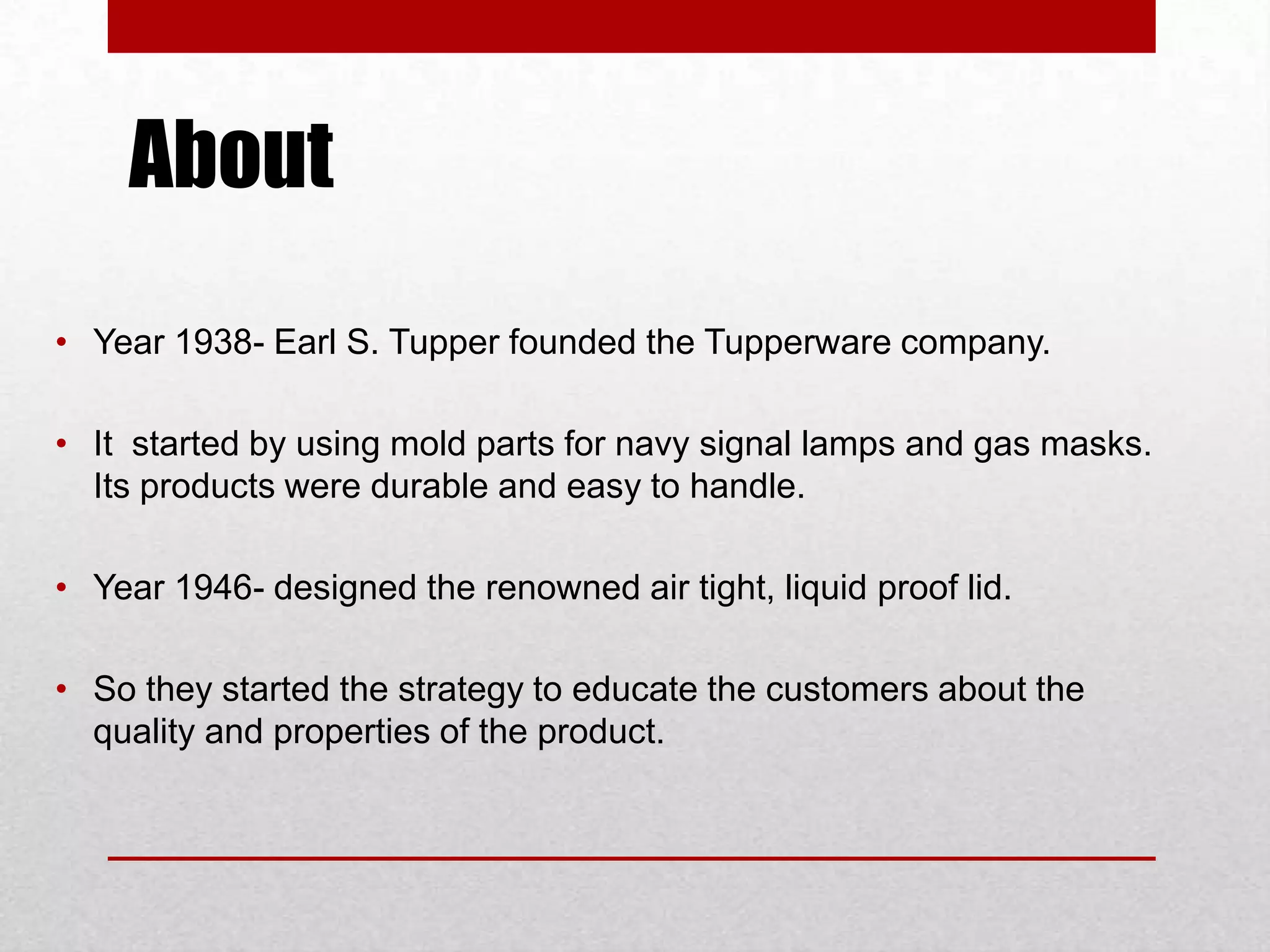 Tupperware Marketing Strategy | PPTX