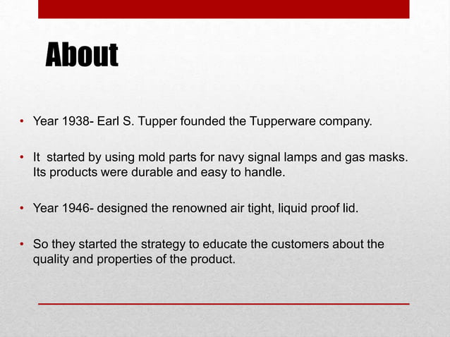 Tupperware Marketing Strategy | PPTX | Household Supplies | Shopping