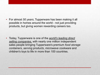 Tupperware Marketing Strategy | PPTX